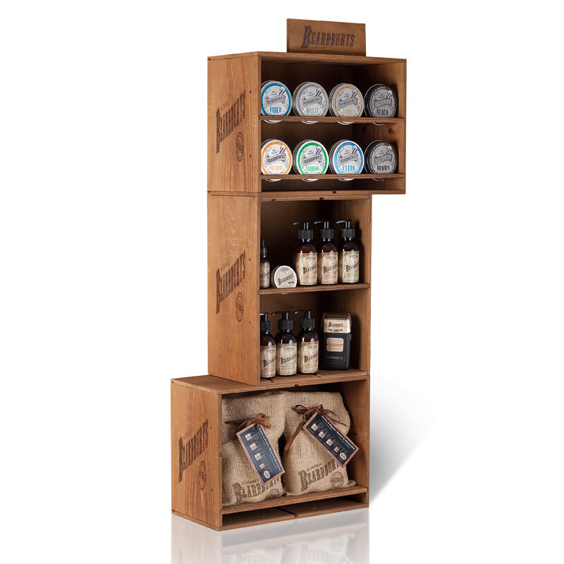 Caja Expositora De Madera Con Compartimentos